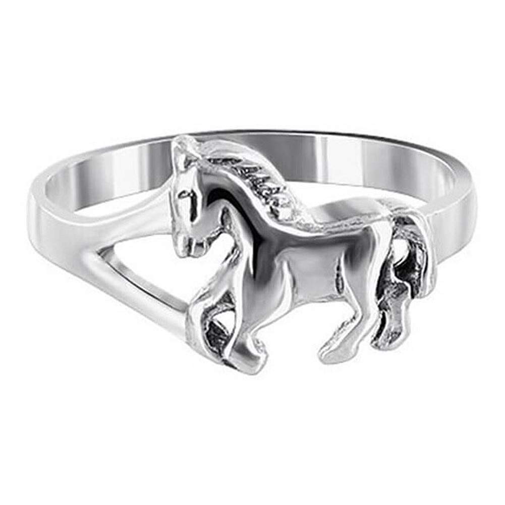 Gem Avenue Horse Pony 925 Sterling Silver Ring for Women Size 6