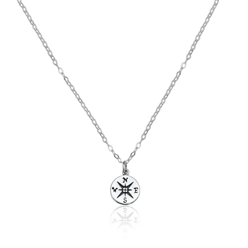 EFYTAL Graduation Gifts for Her 2024, Sterling Silver Compass Necklace, High School or College Graduation Gifts for Her, Graduation Jewelry, Class of 2024 Graduation Gifts