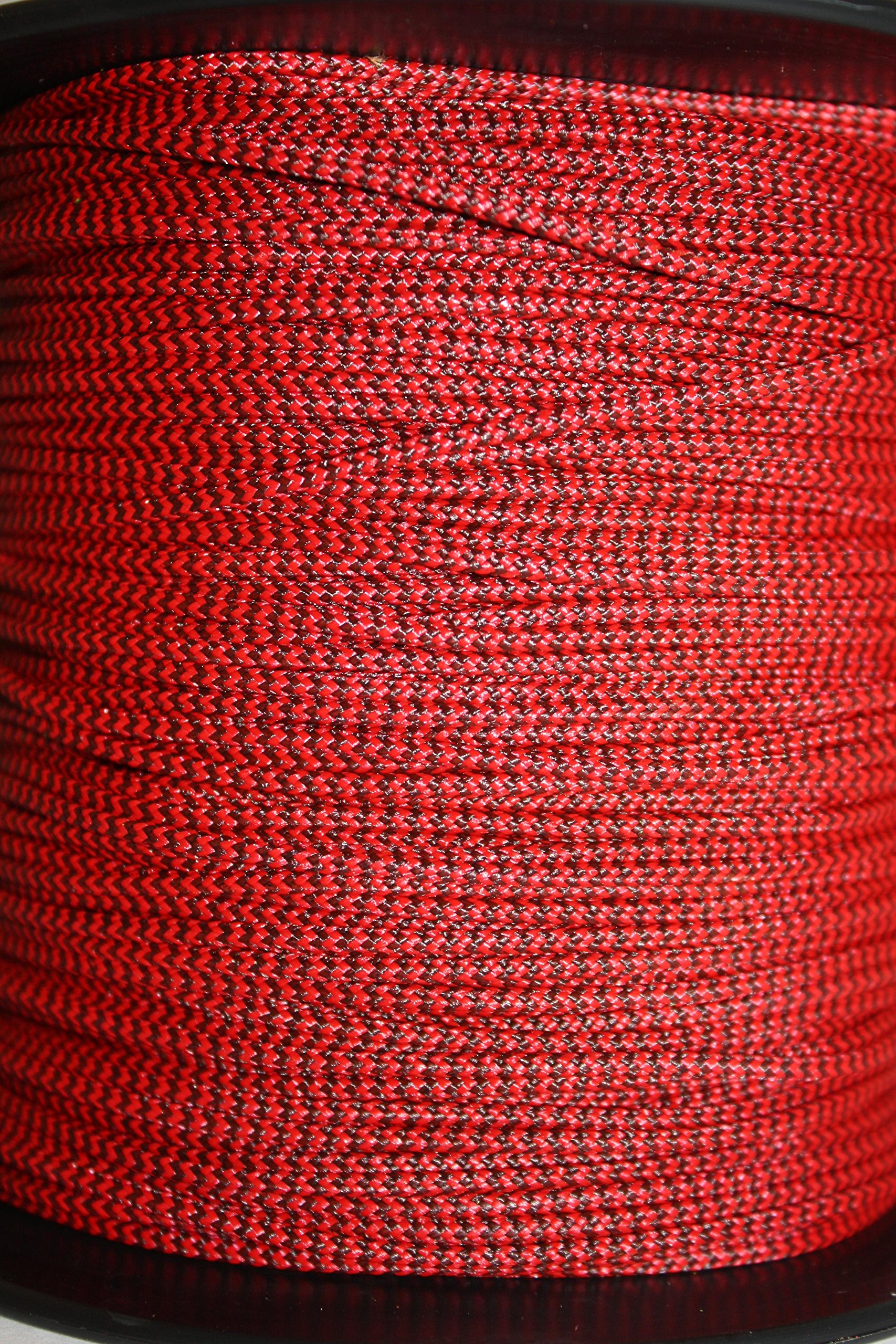 Red & Black Speckled BCY #24 D Loop Rope Release Material 10'