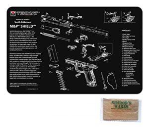 tekmat s&w m&p shield armorer bench mat 11"x17" 17-mp-shield + nimrod's wares microfiber cloth