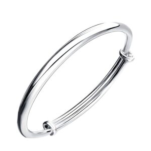 sosuo fashion women jewelry solid 925 sterling bangle bracelet gift, silver, (9inch)