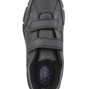 Dr.Scholls Men's Omega Light Weight Dual Strap Closure Sneaker Wide Width, Black, 12 Wide