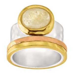 silpada 'metallic mix' natural citrine ring in sterling silver, brass, & copper, size 8, size 8