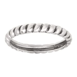 silpada 'belle fleur' twisted stacking ring in sterling silver, size 7, size 7