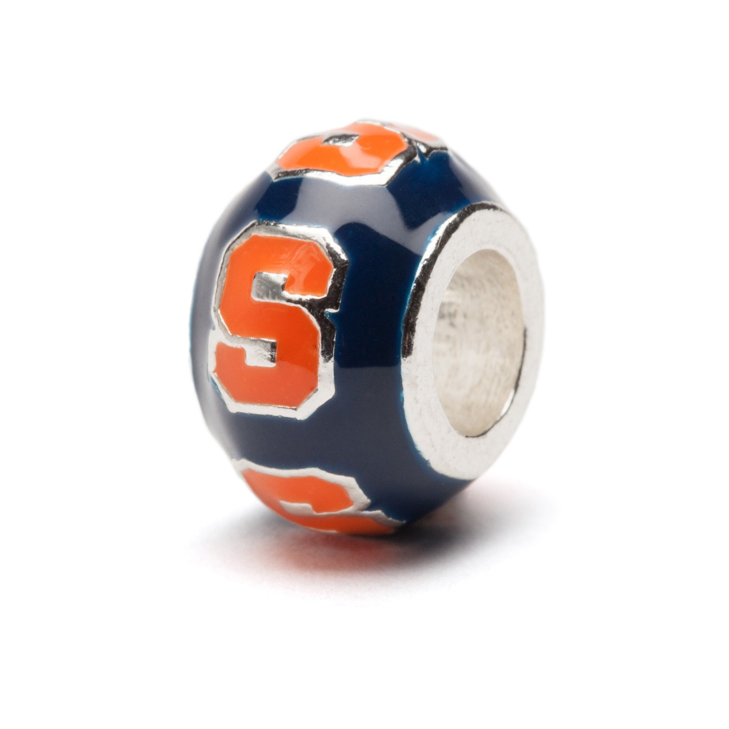 Syracuse University Bracelet | SU Oranges Bracelet - 1 Otto Bead, 2 S Beads and 4 Crystal Charms | Officially Licensed Syracuse University Jewelry | SU Jewelry | Syracuse Charms | Stainless Steel