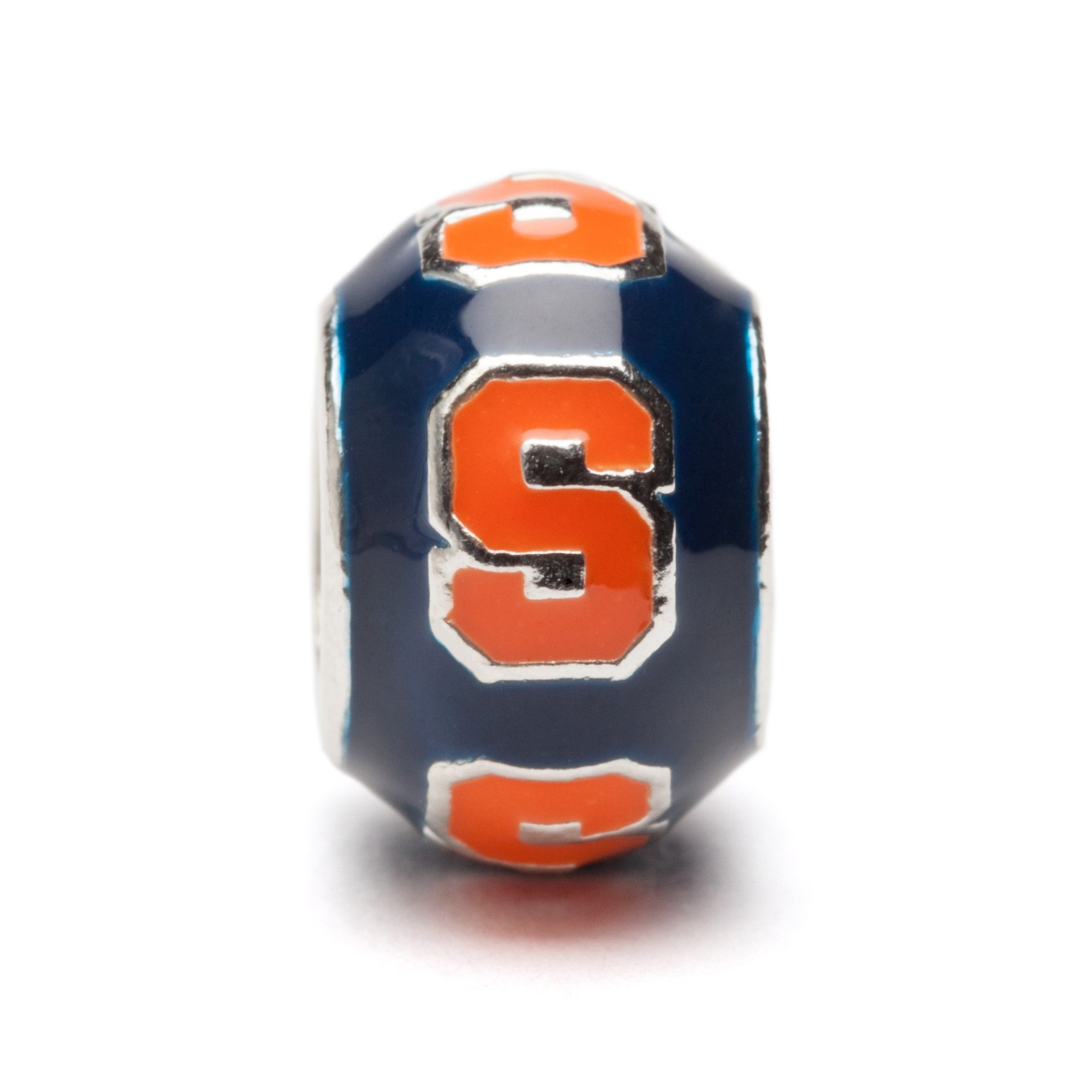 Syracuse University Bracelet | SU Oranges Bracelet - 1 Otto Bead, 2 S Beads and 4 Crystal Charms | Officially Licensed Syracuse University Jewelry | SU Jewelry | Syracuse Charms | Stainless Steel