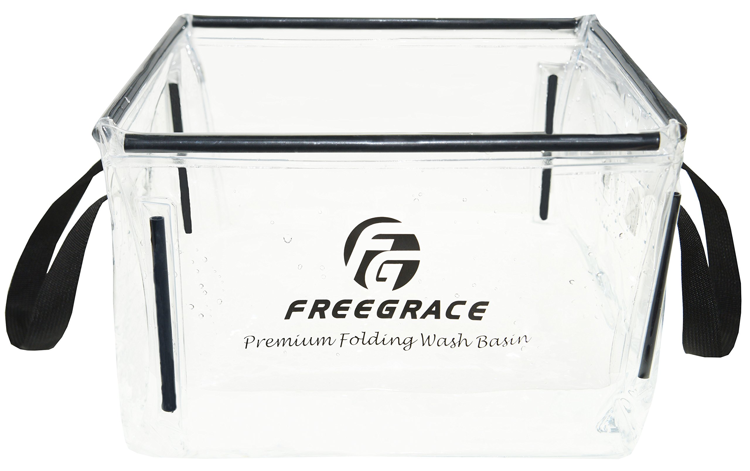 Freegrace Premium Folding Wash Basin - Collapsible Water Sink Container - Lightweight & Durable Transparent Plastic - Wash Dishes Everywhere - Suitable for Camping & Outdoor Activities