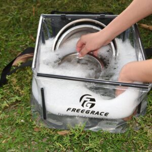 Freegrace Premium Folding Wash Basin - Collapsible Water Sink Container - Lightweight & Durable Transparent Plastic - Wash Dishes Everywhere - Suitable for Camping & Outdoor Activities