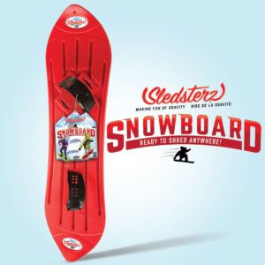 geospace the original sledsterz kids' beginner snowboard - comes in assorted colors of either red, blue or green (single assorted color snowboard)