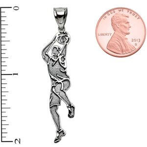 Basketball Player Sports Sterling Silver Pendant