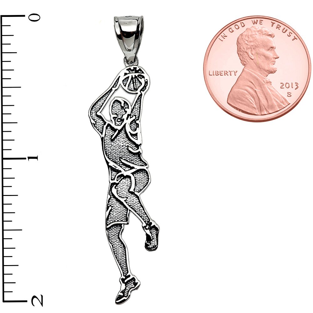 Basketball Player Sports Sterling Silver Pendant