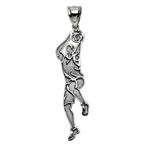 basketball player sports sterling silver pendant