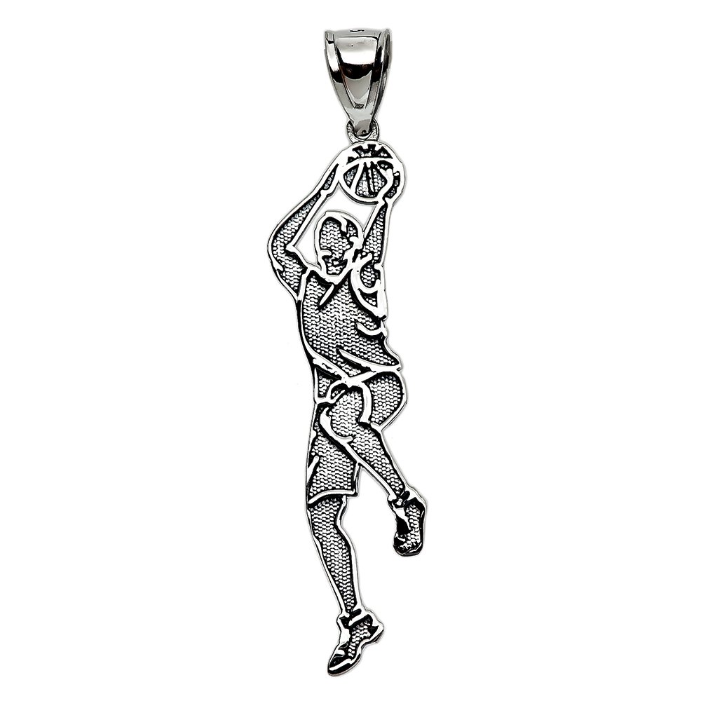 Basketball Player Sports Sterling Silver Pendant