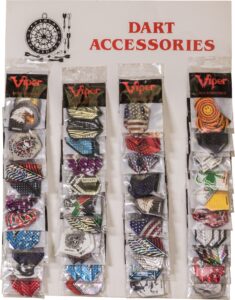 viper assorted dimplex dart flights on display card: 40 sets of mixed (standard and slim) flights, 120 pieces