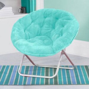 mainstays faux-fur saucer chair (aqua wind) (aqua wind)