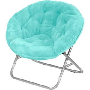 Mainstays Faux-Fur Saucer Chair (Aqua Wind) (Aqua Wind)