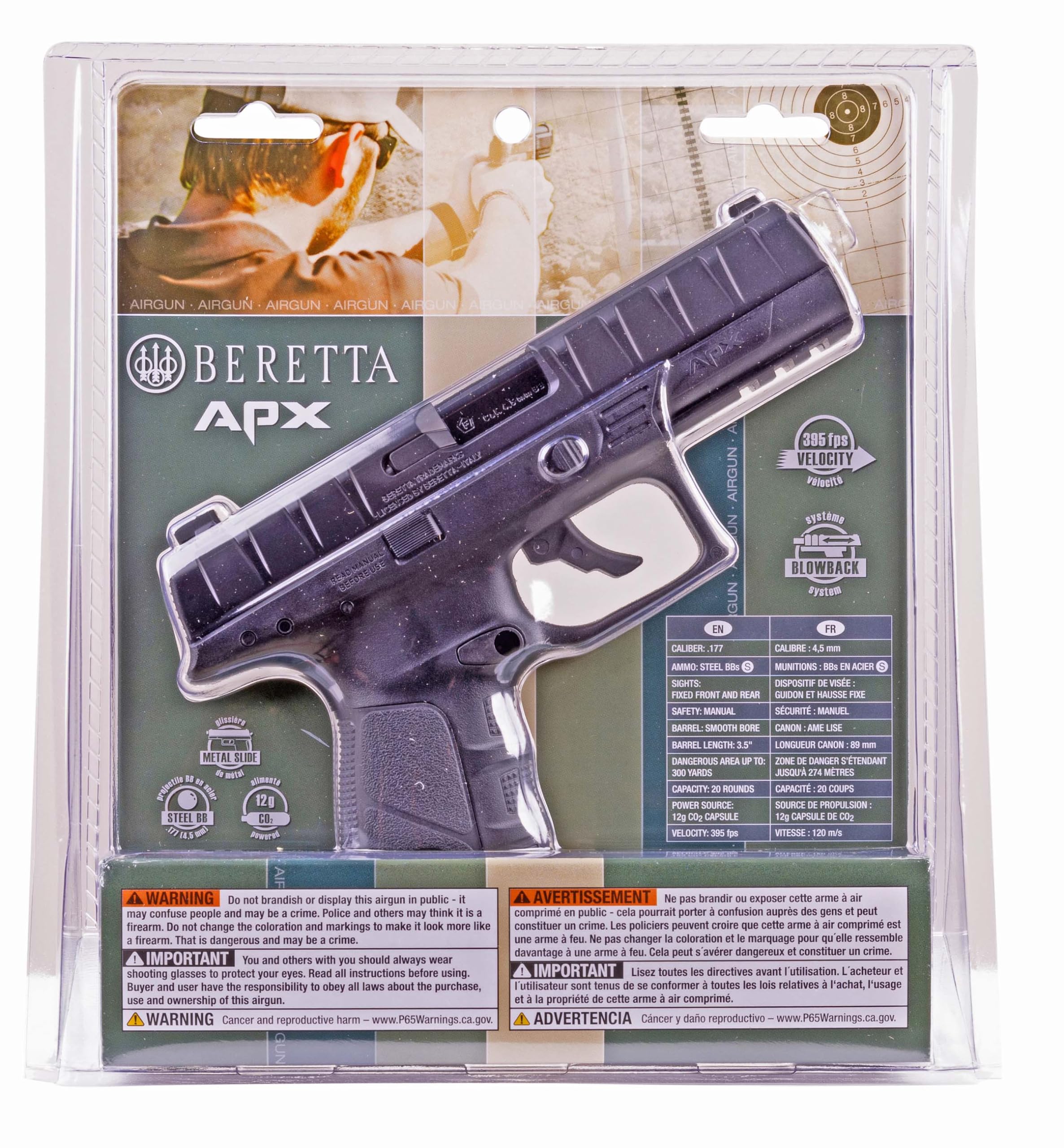 Umarex Beretta APX .177 Caliber BB Gun Air Pistol, , Black