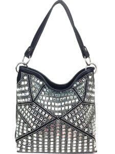 zzfab concealed carry gem geometry hobo bag black