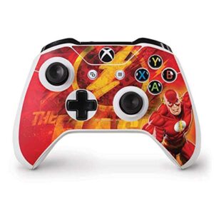 skinit decal gaming skin compatible with xbox one s controller - officially licensed warner bros ripped flash design