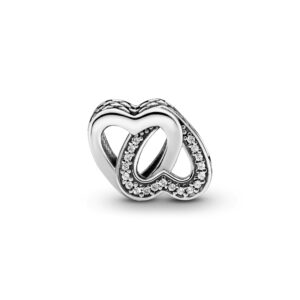 Pandora Jewelry Entwined Hearts Cubic Zirconia Charm in Sterling Silver