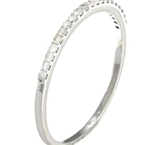 10k White Gold Thin Diamond Wedding Band (1/7 cttw, I-J Color, I2-I3 Clarity)