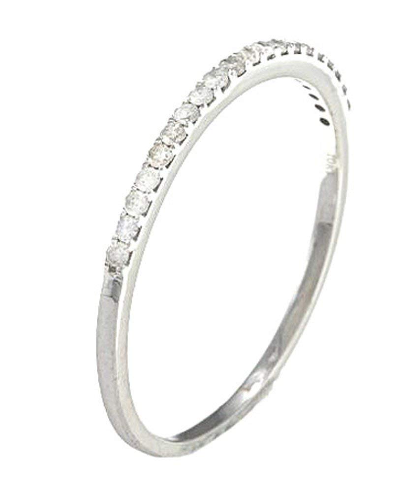 10k White Gold Thin Diamond Wedding Band (1/7 cttw, I-J Color, I2-I3 Clarity)