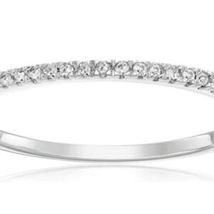 10k White Gold Thin Diamond Wedding Band (1/7 cttw, I-J Color, I2-I3 Clarity)