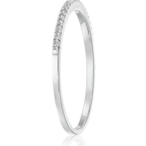 10k White Gold Thin Diamond Wedding Band (1/7 cttw, I-J Color, I2-I3 Clarity)