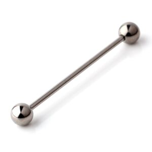 Ruifan 1PC Grade 23 Titanium Industrial Barbell Cartilage Earring Body Piercing 14 Gauge 1.5 Inch(38mm)