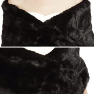 BEAUTELICATE Women's Faux Fur Shawl Stoles Wrap for Bridal/Wedding/Party