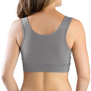 Kindred Bravely Organic Cotton Maternity & Nursing Sleep Bra | Wireless Cotton Bras for Women (Grey, Medium)