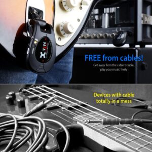 Xvive U2 Wireless Guitar System Rechargeable 2.4GHz Guitar Wireless Transmitter and Receiver for Electric Guitar Bass Violin Keyboard