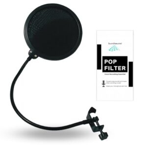 pop filter for studio microphone, pop shield mic wind screen for better vocal recordings