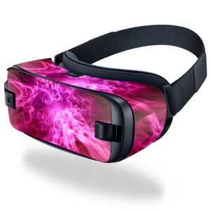 mightyskins skin compatible with samsung gear vr (2016) wrap cover sticker skins red mystic flames