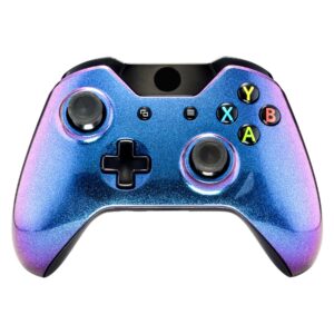 extremerate custom design unique chameleon purple blue glossy top shell case front housing replacement faceplate kits xbox one remote controller cover - controller not included