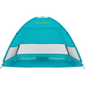 alvantor beach tent coolhut plus beach umbrella outdoor sun shelter cabana automatic instant pop-up upf 50+ sun shade portable camping fishing hiking canopy easy set up light weight windproof