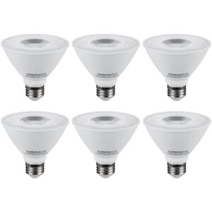 torchstar par30 short neck led bulb, 8w equivalent 75w, cri90+ dimmable spot light bulbs, ul & energy star listed, super bright, 800 lumens, 3000k warm white, e26 medium screw base, pack of 6