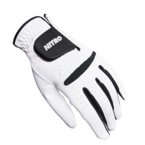 nitro golf nitro crossfire mens glove nitro crossfire mens left-handed golf glove - medium-large, white