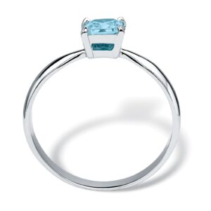 PalmBeach Sterling Silver Princess Cut Simulated Birthstone Solitaire Ring Sizes 4-10 Size 8 Month 12