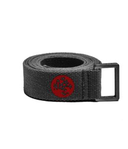 manduka unfold yoga strap - lightweight cotton, secure, slip free support, thunder, 1.25 inch wide, 6 feet (182cm)