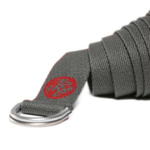 Manduka Unfold Yoga Strap - Lightweight Cotton, Secure, Slip Free Support, Thunder, 1.25 Inch Wide, 6 Feet (182cm)