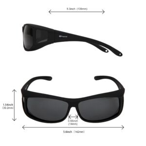 Freeprint Polarized Solar Shield Fit Over Glasses Driving Sunglasses for Men and Women, Smoke