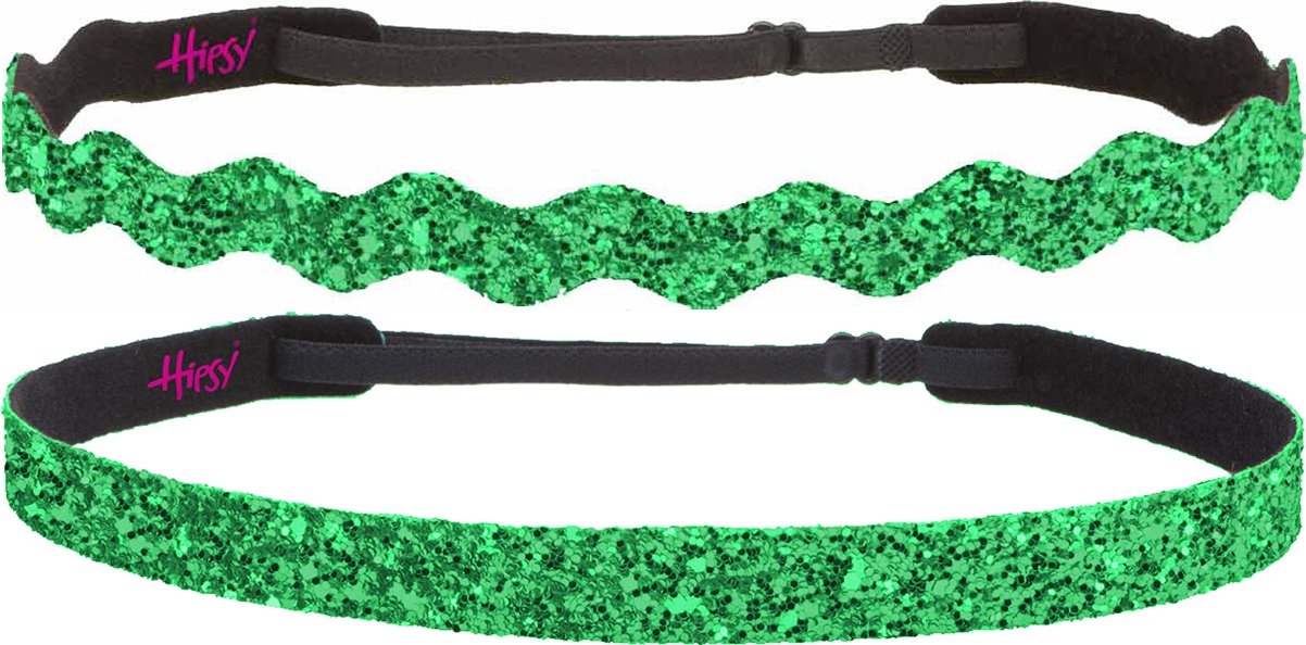 Hipsy Irish Green Headband St Patricks Day Accessories Clover Headband Gift Packs (Skinny & Wave Bling 2pk)