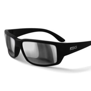 REKS ST Black WRAPAROUND I Silver Mirror Polarized lens