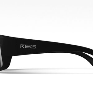 REKS ST Black WRAPAROUND I Silver Mirror Polarized lens