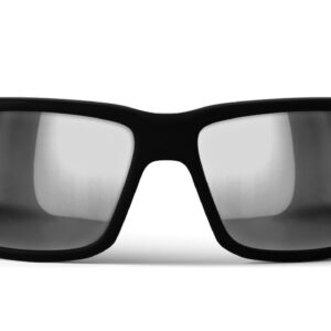 REKS ST Black WRAPAROUND I Silver Mirror Polarized lens