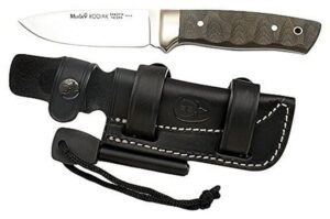 muela kodiak-10g.m fixed blade hunting knife with fire starter & leather sheath, 4"