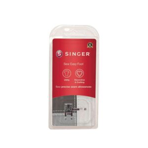 singer | sew easy foot, sew perfectly straight lines with ease, includes ruler with adjustable guide to set seam allowance, beautiful topstitching - sewing made easy