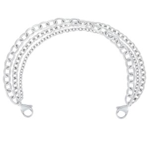 divoti tri-strand stainless steel interchangeable medical alert replacement bracelet for women -6.0"