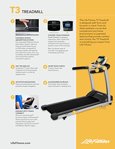 Life Fitness T3 Treadmill with Track Connect Console